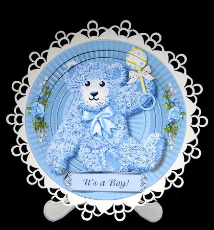 Newborn Blue Teddy Bear Plate - CUP668168_1784 | Craftsuprint