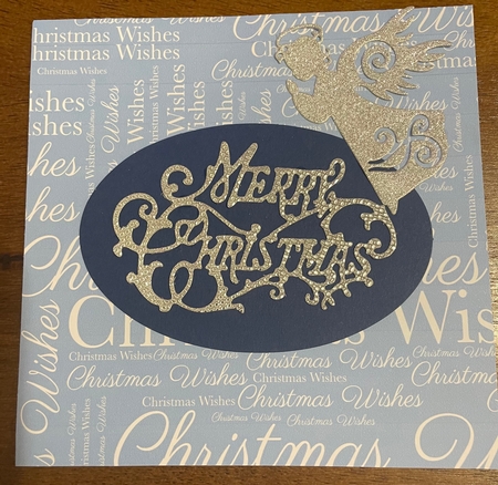 Christmas Wishes Word Backing Paper on Medium Blue Background - Photo ...