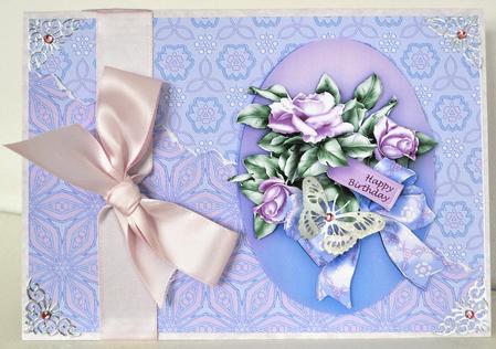 Lilac Roses in a Silver Frame Backing Paper 1 Sheet - CUP57142_422 ...