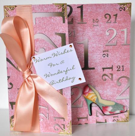 Peach and Gold 21st Birthday A4 Backing Paper - CUP230846_10 | Craftsuprint