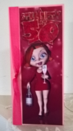 50th Birthday Card with Cute Woman and Champagne - CUP300688_1446 ...