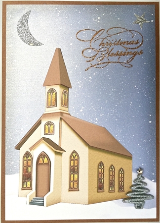 Christmas Church Shaped Card - CUP557357_38 | Craftsuprint