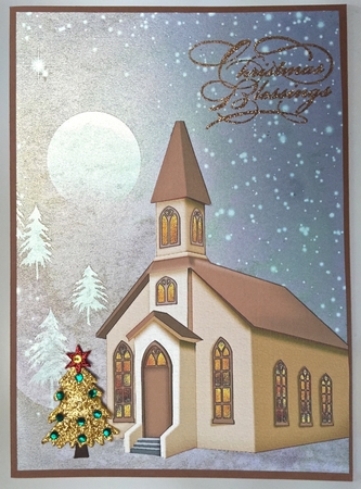 Christmas Church Shaped Card - CUP557357_38 | Craftsuprint