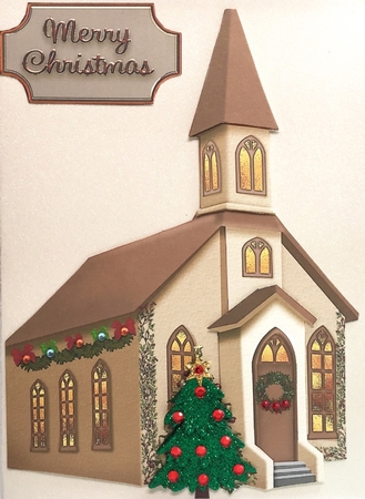 Christmas Church Shaped Card - CUP557357_38 | Craftsuprint