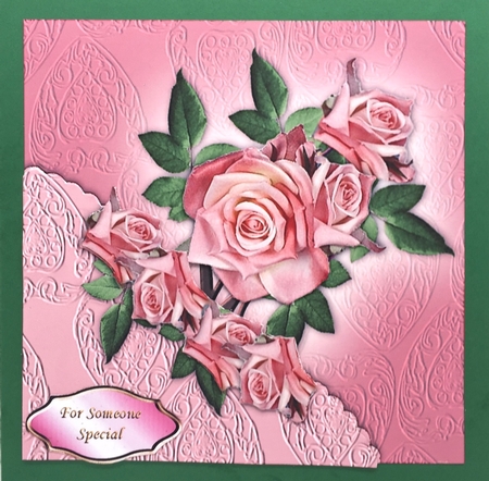 Pink Roses with Embossed look and faux Corner Pocket - CUP715746_543 ...
