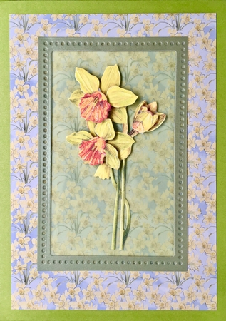 DAFFODILS BACKGROUND/BACKING PAPER: Floral A4 Daffodil & Sky Pattern ...