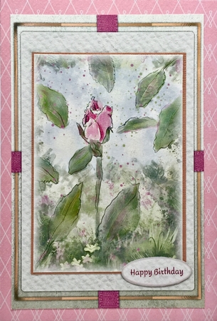 PINK ROSEBUD: 4x6 Birthday/Female Occasion Card With Decoupage, 11 ...