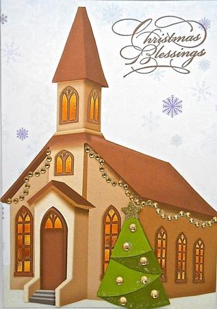 Christmas Church Shaped Card - CUP557357_38 | Craftsuprint