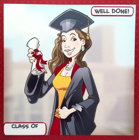 Graduation Lady 8x8 Quick Card - CUP560451_437 | Craftsuprint