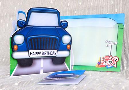 3D Fun Car Shaped Card with Decoupage - CUP332726_359 | Craftsuprint