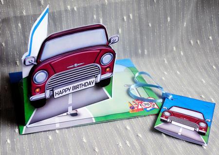 3D Mini Car Shaped Card with Decoupage - CUP332729_359 | Craftsuprint