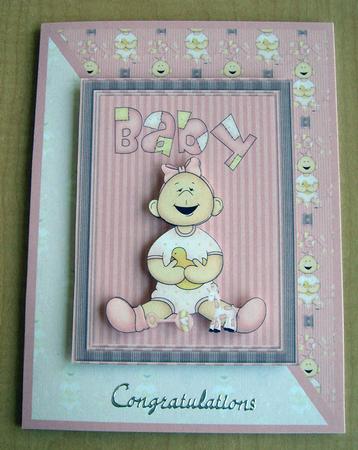 Baby Girl Card Front - CUP51972_40 | Craftsuprint