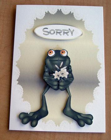 Sorry Frog Card Front with Decoupage - CUP69963_376 | Craftsuprint
