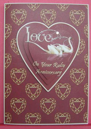Ruby Anniversary Card Front - CUP227280_16 | Craftsuprint