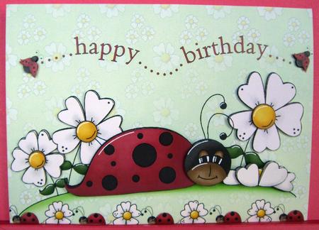 Lady Bug Birthday Card Front and Decoupage - CUP290249_38 | Craftsuprint