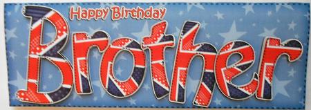 Uk Flag Birthday Brother Large Dl Quick Card 3D Decoupage - CUP412839 ...