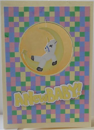 Unicorn in the Moon- New Baby Dangler Card - CUP37184_203 | Craftsuprint