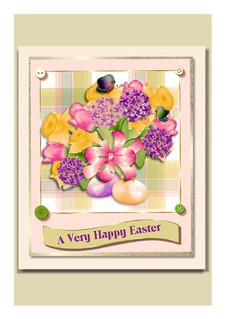 Bouquet of Easter Flowers Card Front - CUP180050_99 | Craftsuprint