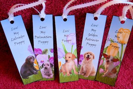 5 Very Cute Puppy Bookmarks - CUP511132_986 | Craftsuprint