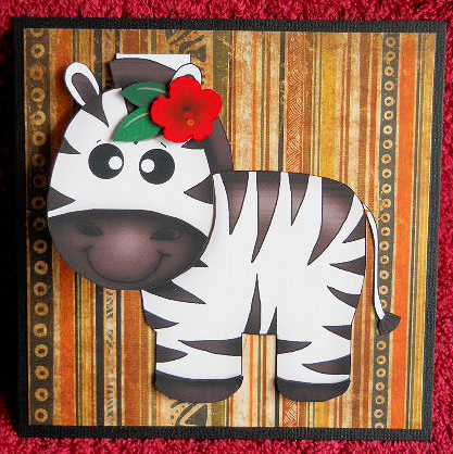 Birthday Zebra Flip-up Card - CUP148626_99 | Craftsuprint