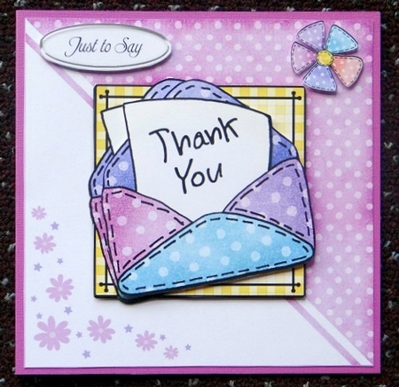 Thank You Letter Quick Card with 3D Decoupage - CUP65903_359 | Craftsuprint