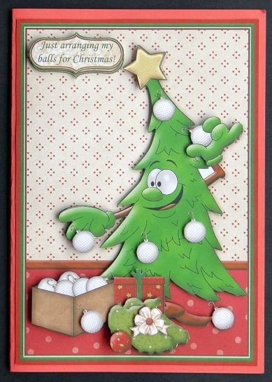 Golf Christmas Tree Card Topper & Decoupage - CUP472867_68 | Craftsuprint