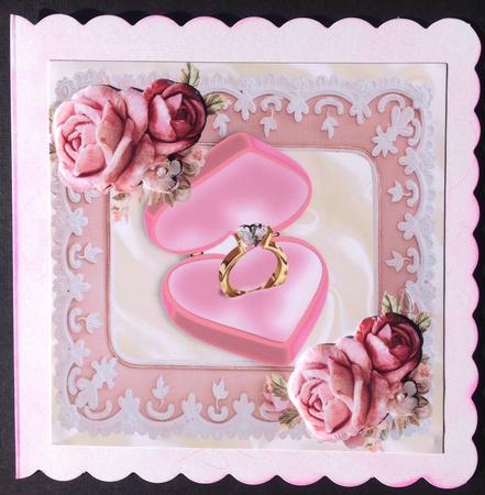 Diamond Engagement Ring in Frame of Pink Roses 8x8 - CUP495513_415 ...