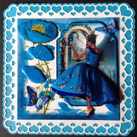 Beautiful Poppy Blue Card Front Kit - CUP521955_1483 | Craftsuprint