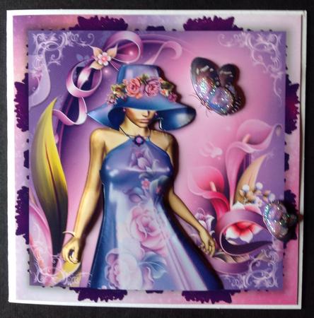 Pink Magic Lady Card Front - CUP537407_1641 | Craftsuprint