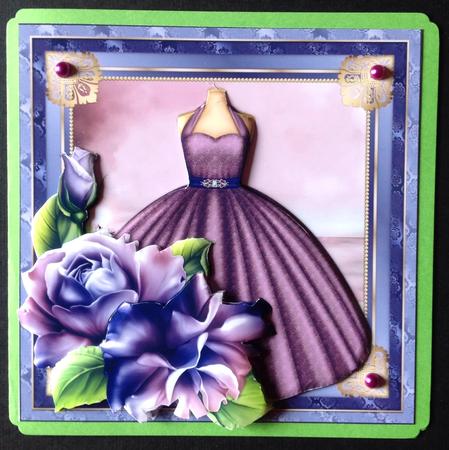 Lilac Party Dress Card Front - CUP539255_566 | Craftsuprint
