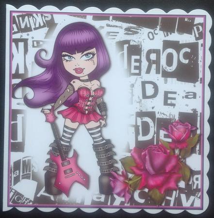 Vikki Lee Vicious Goth Rose - 8x8 Quick Card - Photo by Gitte Jensen
