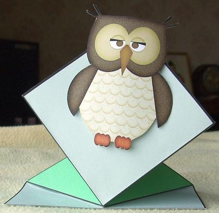 Cute Wise Owl Pop Up Spring Card - CUP85024_572 | Craftsuprint
