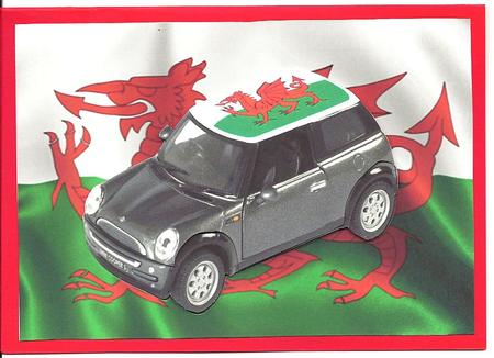 Welsh Mini Cooper Decoupage on Welsh Flag - CUP50554_415 | Craftsuprint