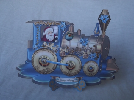 Christmas Blue Train with Santa Card Kit - CUP643045_1641 | Craftsuprint