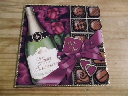 Anniversary Champers Chocs N Roses Quick Card 3D Decoupage - CUP312577 ...