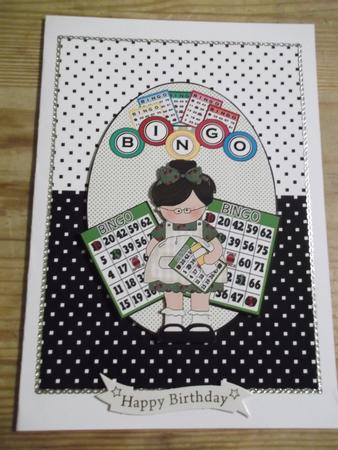 2 Bingo Grannies Dangler Card Fronts - Photo by Hayley Griffiths