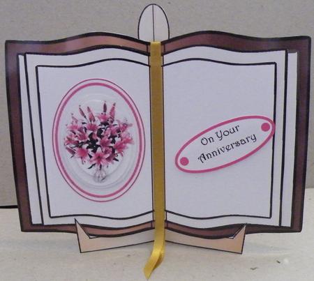 4 Page Pink Themed Open Book Card with Multi - Layers Kit with ...