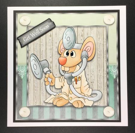 Get Well Soon Doctor Mouse 8x8 - CUP674809_983 | Craftsuprint