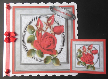 Beautiful Red Roses on a Silver frame - CUP804845_1398 | Craftsuprint