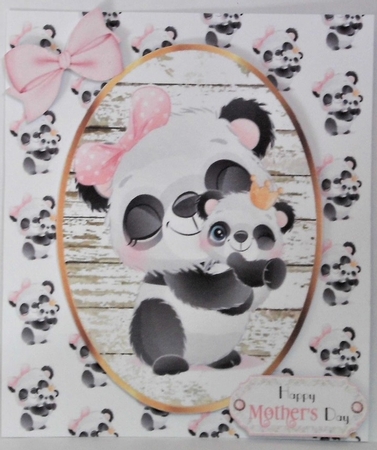 panda holding baby backing paper - CUP1049958_415 | Craftsuprint
