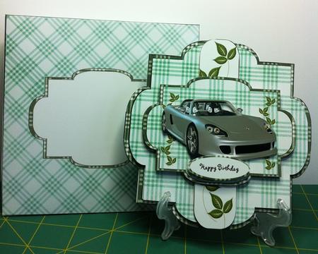 Shaped Layered Card - Silver Car - CUP332481_66 | Craftsuprint
