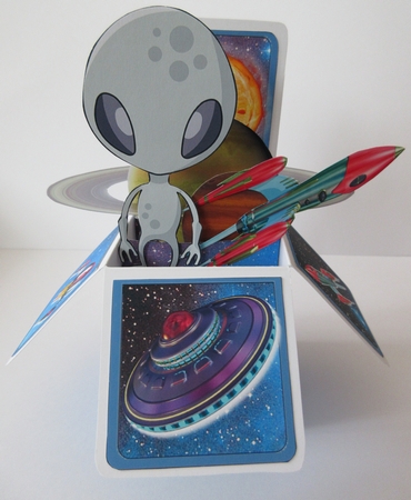 OUT IN SPACE 3D POP UP BOX CARD AND ENVELOPE DECOUPAGE KIT - CUP728203 ...
