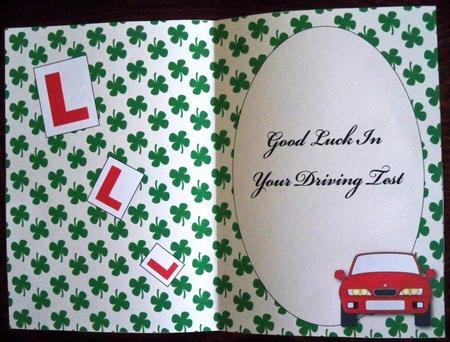 Good Luck Driving Test Insert (red) - CUP226153_750 | Craftsuprint