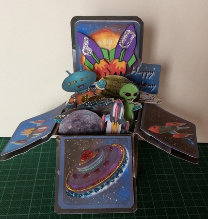 OUT IN SPACE 3D POP UP BOX CARD AND ENVELOPE DECOUPAGE KIT - CUP728203 ...