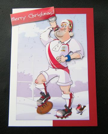 Christmas Rugby Dude England. - CUP161737_437 | Craftsuprint