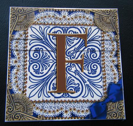 Vintage Blue F Monogram All 4 Corner Stacker Card Front - CUP154150_10 ...