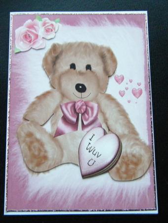 Cuddly Teddy with Pink Hearts - CUP166292_415 | Craftsuprint