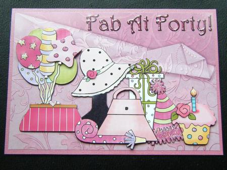 Fab at Forty - Ladies Step by Step Birthday Card - CUP169120_614 ...