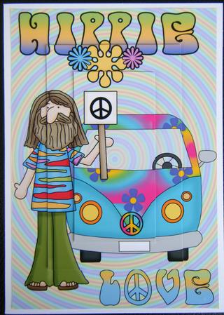 A4 Hippie Love Card - CUP74679_376 | Craftsuprint