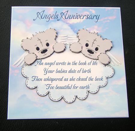 Baby Bears - Twins Angel Anniversary/sympathy Card - CUP196861_614 ...